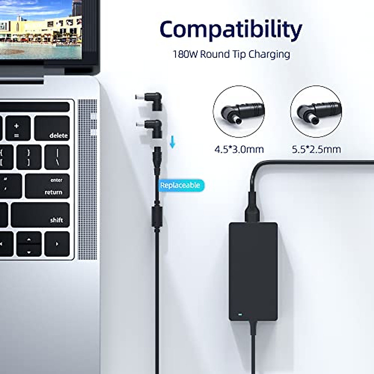 180W AC Charger Fit for GF63 GS65 GS66 GF65 GE70 GS63 GL62 GS73 GS75 GE72 GS43 GS40 GE62 GF62 GF72 GF75 GL72 M VR MVR Stealth Apache Thin Phantom Pro Laptop Power Adapter Supply Cord