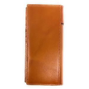 Western Genuine Leather Tooled Laser Cut Men's Long Bifold Wallet in 3 colors (Brown/Turq) Brown/Turquoise