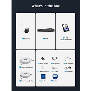 ANNKE 16CH 4K PoE Security Camera System, 12MP H.265+ NVR with 4TB HDD and 8X 4K/8MP IP Wired Cams, AI Human Vehicle Detection, Spotlight Color Night Vision, Built-in Mic, Compatible with Alexa