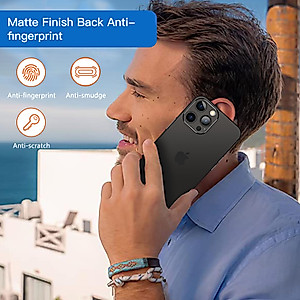 Purluct for iPhone 15 Pro Max Slim Case,Paper-Thin Transparent Finish Skin Back Case [Non Yellowing] Ultra Protective Cover with Camera Protection 6.7 Inch (Translucen Black)