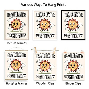 Jake Meets Kate Preppy Room Decor Aesthetic, Retro posters, Wall Decor for Teen girls bedroom, Inspirational Prints, Positive Quotes, Apartment, Dorm, Indie that girl, Unframed, Pack of 6, 8x10 Inches