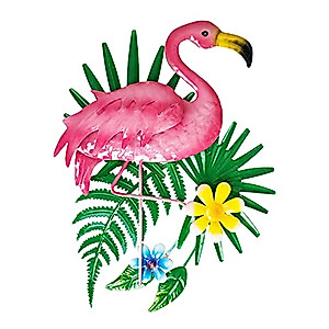 dreamskip Pink Flamingo Wall Decor, Outdoor Metal Wall Art, Flamingo Gifts for Woman, Decoration for Garden, Yard, Party