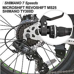 HH HILAND 20 Inch Kids' Bicycles Fat Tire Mountain Bike for Boys and Girls Age 5 + Years, 7-Speed, Dual-Disc Brake, Kids Beach and Snow Bicycle