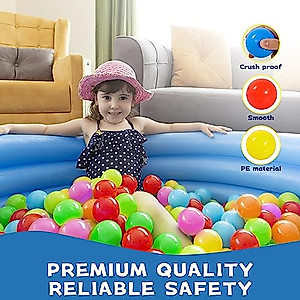 GeerWest Ball Pit Balls for Toddlers - Plastic Balls for Kids Ball Pit - Ball Pit Balls 100 with Mesh Popup Hamper for Storage - Ideal for Birthday Party Playground Pool Indoor Outdoor Games