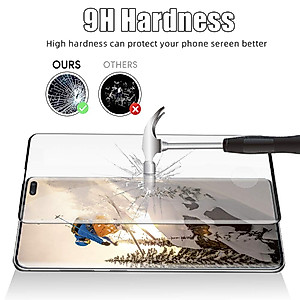 [2+2 Pack] Galaxy S10 Plus Screen Protector+Camera Lens Film,Ultra HD Tempered Glass Film [Scratch Resistant] [Ultra HD] [9H Hardness] [Fingerprint Unlock] Compatible with Samsung Galaxy S10 Plus/S10+ (6.4 Inch)