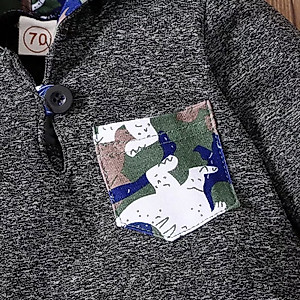 FOCICI Toddler Baby Boy Clothes Infant Spring Winter Outfits Pocket Hoodie Sweatshirt Dinosaur Pants Grey Blue 18-24 Months