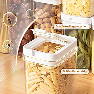 CLEVHOM Cereal Containers Storage, Airtight Food Storage Container BPA Free Plastic Cereal Containers Moisture-Proof Large Pantry Organization and Storage for Pasta, Oats, Candy, Cereal - 7 Pieces