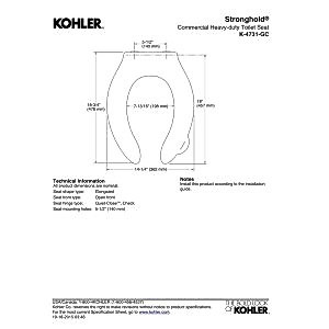 KOHLER Stronghold Seat Q.C. W/Check Hinge