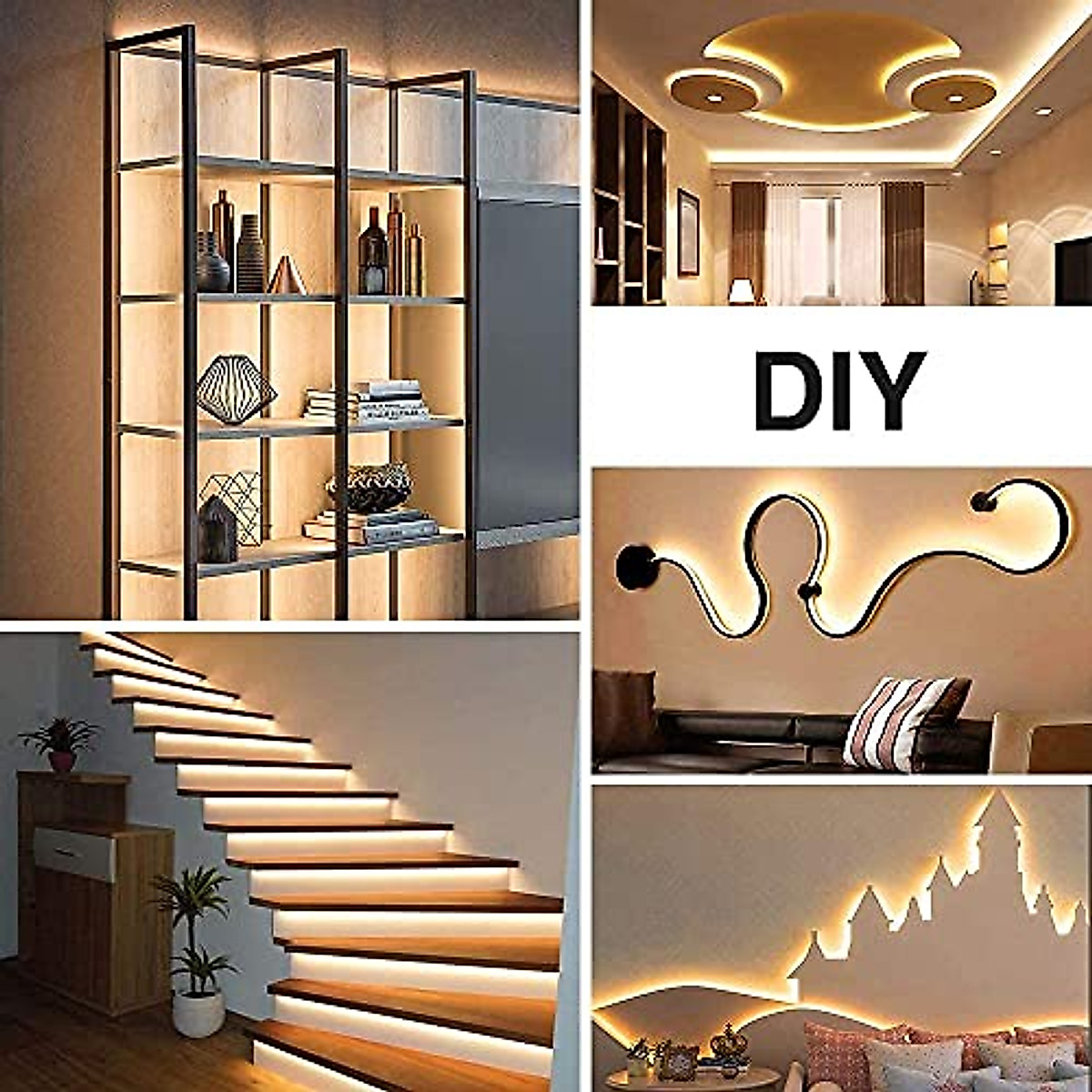 Onforu Warm White LED Strip Lights, 49.2ft 3000K White Dimmable Strip Lighting, 2835 LEDs Tape Light, 15m 12V Adhesive Rope Christmas Light, Flexible Ribbon Light for Kitchen Cabinet Bedroom Wardrobe