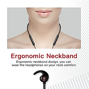 Gigastone Bluetooth 5.0 Neckband Sweat-Proof Headset with 10H Music Playtime, 240H Standby Time, Wireless Earphone for Sports Office with IPX4 Waterproof.