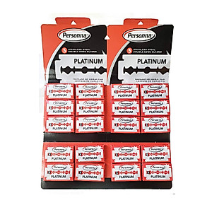 Personna Platinum Red Chrome Double Edge Stainless Steel 100 Blades 20BX