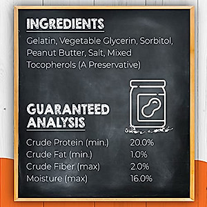 Canine Naturals Peanut Butter Chew - Rawhide Free and Dog Treats - Made from Real Peanut Butter - All-Natural and Easily Digestible - 40 Pack of 5 Inch Stick Chews