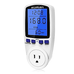 Upgraded Watt Meter, Home Electricity Usage Monitor, Plug-in Socket Power Meter, Power Watt Voltage Amps Meter Tester, Overload Protection