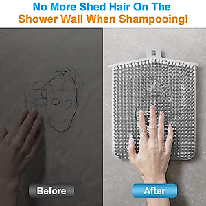 INVIHUG, Shower Hair Catcher Wall, Hair Collector for Shower Drain, Love Full House Hair Catcher Wall-Mounted, Shower Drain Protector (Gray)