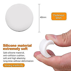 10-Pack Round Door Knob Wall Protector 1.57" White Door Stoppers Wall Protector with Strong Self-Adhesive, Quiet,Shock Absorbing Wall Protectors from Door Knobs for Bedroom, Kitchen, Office
