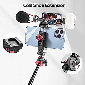 ULANZI Selfie Mirror Kit for Smartphone, Phone Holder with Cold Shoe & Flip Mirror, Video Live Streaming Camera Vlogging Accessories, Applicable for iPhone 14 13 12 X Pro Max Rig Sony Canon DSLR