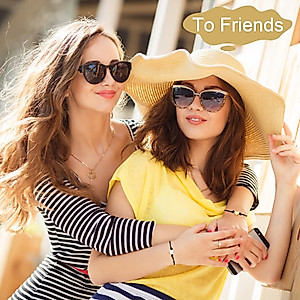 Otuuz 20 Pieces Silver Gold Heart Charm Bracelets Black String Adjustable Bracelet Braided Matching Bracelets Friendship Jewelry for Women Men