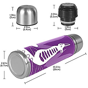 Stainless Steel Leather Vacuum Insulated Mug Cat Thermos Water Bottle for Hot and Cold Drinks Kids Adults 16 Oz