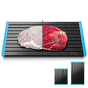 FORIOUS Defrosting Tray for Frozen Meat Fast and Healthier Way of Thawing Food Tray in Two Different Sizes - Thawing Plate by Miracle Natural Heating, Rapid defrosting Tray Conducts Power, 2 pcs.
