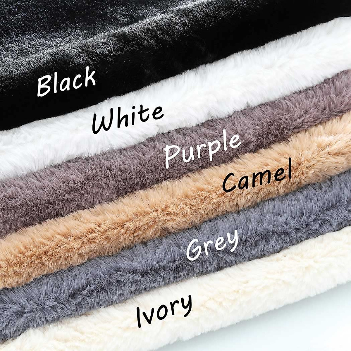 Jovono Women's Bride Wedding Faux Fur Shawl Wrap Bridal Fur Scarf Fur Wraps and Shawls for Women (Ivory)