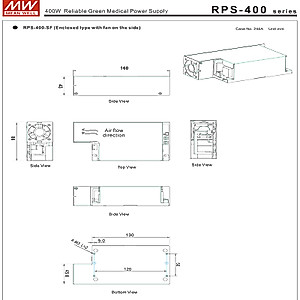 Mean Well 400W Reliable Green Medical Power Supply Meanwell Uninterruptible Power Supply Computer Power Supplies 24V 16.7A (RPS-400-24-SF 24V/16A/400W/Medical Power)