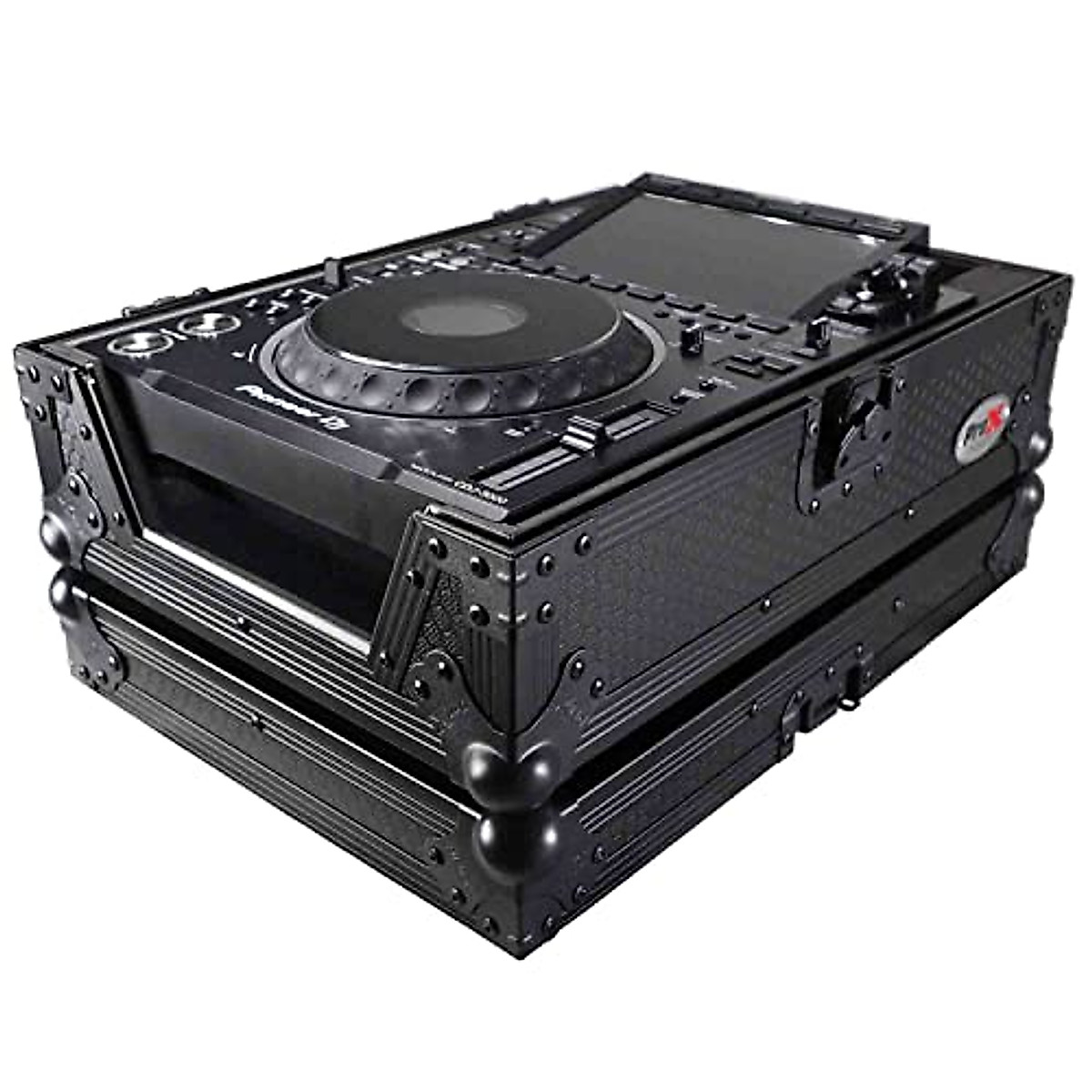 ProX XS-CDBL Flight Case for Pioneer CDJ-3000 DJS-1000 Denon SC6000 PRIME Large Format CD-Media Player Black on Black