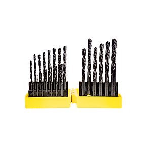 General Tools Black Surface Finishing HSS Drill Bit Set #WS-0701, 21-Piece Set from 1/16" to 3/8" Bits with Case