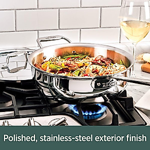 All-Clad Stainless Steel 5-Ply Dishwasher Safe 4 Qt. Essential Pan With Lid
