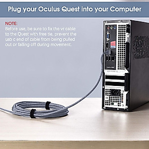 aceyoon 20ft Link Cable for Quest 2/1, USB 3.1 GEN1 Right Angle Braided VR Headset Cable, 5Gbps High Speed Data Transfer & Fast Charging VR Link Cable for Link/Rift S