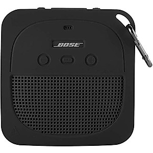 TXesign Silicone Case Compatible with Bose SoundLink Micro Waterproof Bluetooth Portable Speaker, Protective Stand Up Case Shockproof Travel Carry Case with Carabiner (Dark Gray)