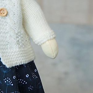 BlissfulPixie Handmade Waldorf Doll- Ella 12", Soft Girl Rag Doll with Cute Stuffed Plush, Ideal First Doll for Babies & Toddlers