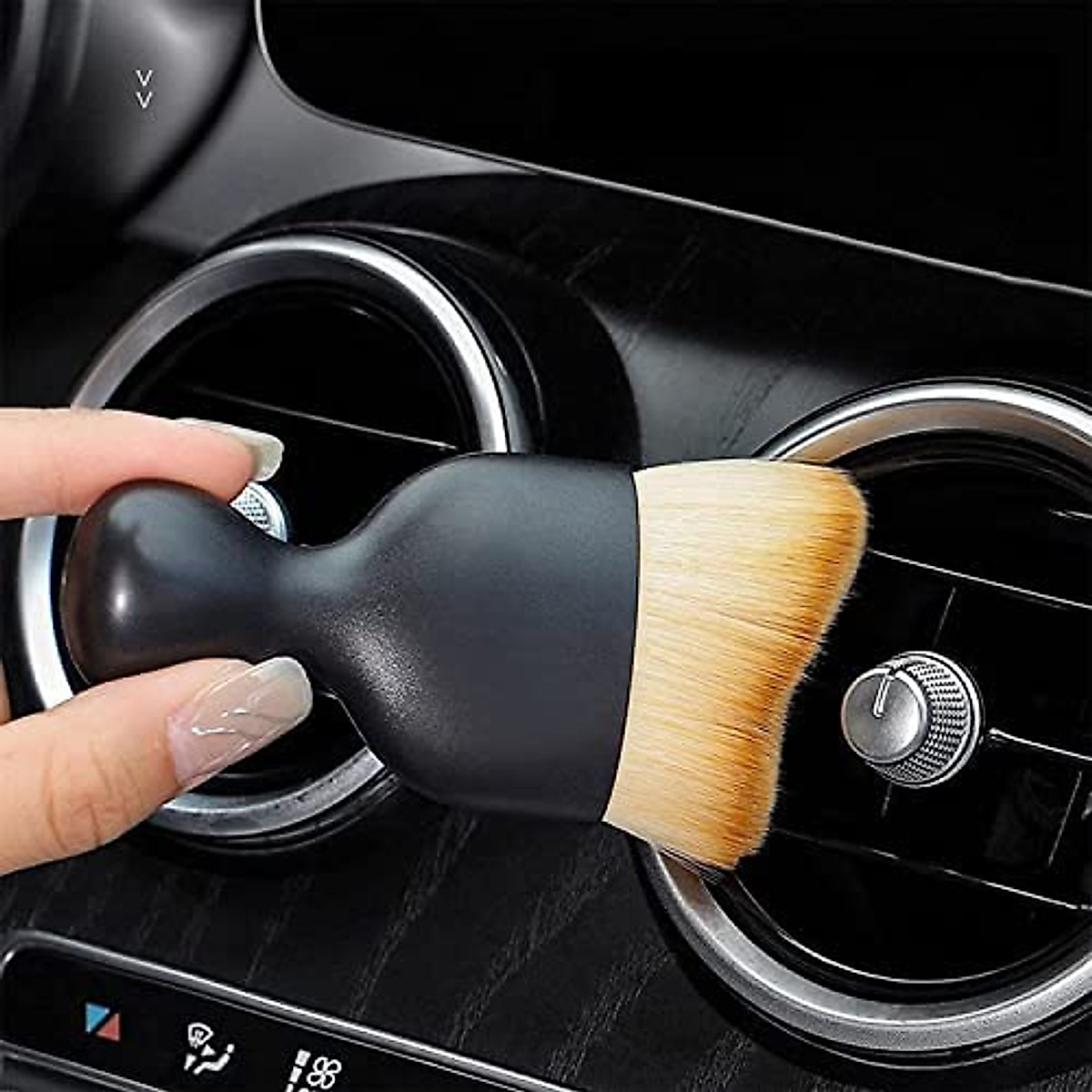 Aitiuchi 2PCS Zabernim Car Brush, Zabernim Car Interior Cleaning Tool, Soft Bristle Grooming Brush Dusting Tool