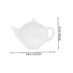 UPKOCH 2pcs Ceramic Tea Bag Saucer Snail Decor Mini Accessories Mini Teapot Tea Bag Dispenser Tea Bag Tray Teabag Rest Teabag Dishes Delicate Teabag Holder Teabag Tray White Ceramics Dip