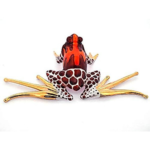 ZOOCRAFT Blown Glass Frog Figurine Brown Dart Hand Painted Animals Collection Miniature Home Garden Decor