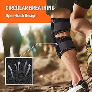 NITEEN Hinged Knee Brace for Knee Pain with Side Stabilizers Knee Braces for Women Men Adjustable Knee Pad for Meniscus Tear Plus Size Compression Patella Gel Pads Knee Support for ACL, MCL