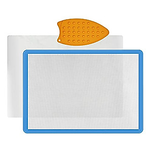 Applique Mat(14" x 18"), Silicone Fusing Mat for Applique and Arts Crafts Creation, Quilter Appli-Fuse Mat, Including Non-Stick Pressing Sheet for Heat Press and Silicone Iron Rest Pad (14"x18")