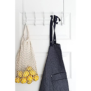 Better Houseware Over Door 2-Tier Hook Rack, White coated steel