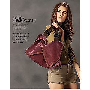 Canvas Sling Purses Large Shoulder Bags for Women with Multi Pockets for Hiking Picnic Travel Handbag (Retro Red)