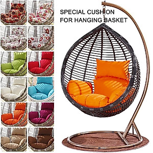 RRNAR Hanging Egg Chair Cushions, Overstuffed Swing Chair Cushion Pads, Hanging Basket Chair Seat Cushion for Indoor and Outdoor (Only Cushion),Flower c,120x90cm