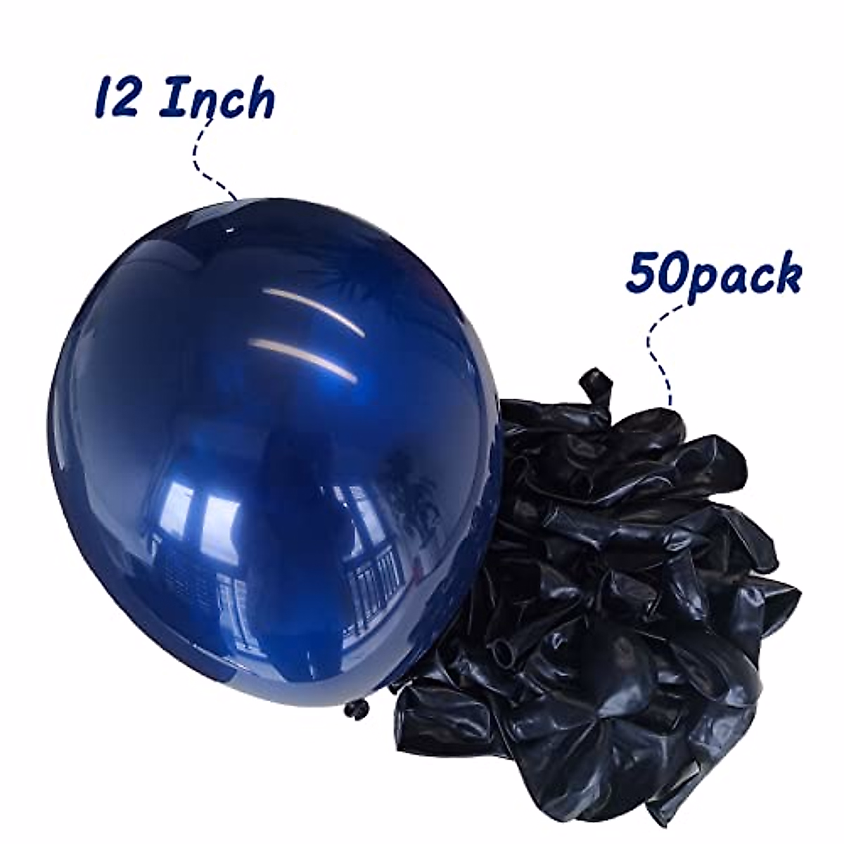 Navy Blue Balloons Set, 50 Pieces Dark Blue Balloon Deep Blue Latex Party Balloons for Birthday, Baby Shower