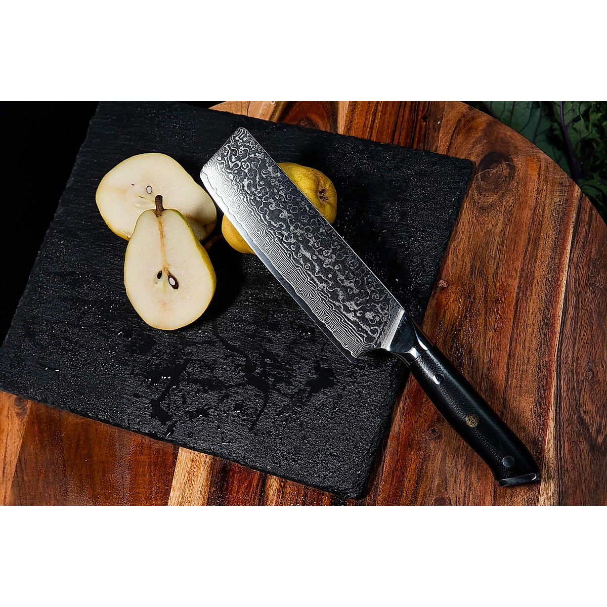Oxford CHEF Nakiri Chef Knife 6.5 Inch - Damascus Japanese VG10 Super Steel 67 Layer High Carbon Stainless Steel