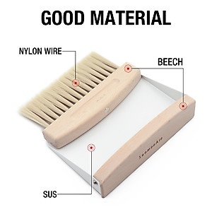 SanmooAio Mini Broom and Dustpan Set,Dust Pan and Brush Set,Small Broom for Cars,Tables,countertop,pet Cages