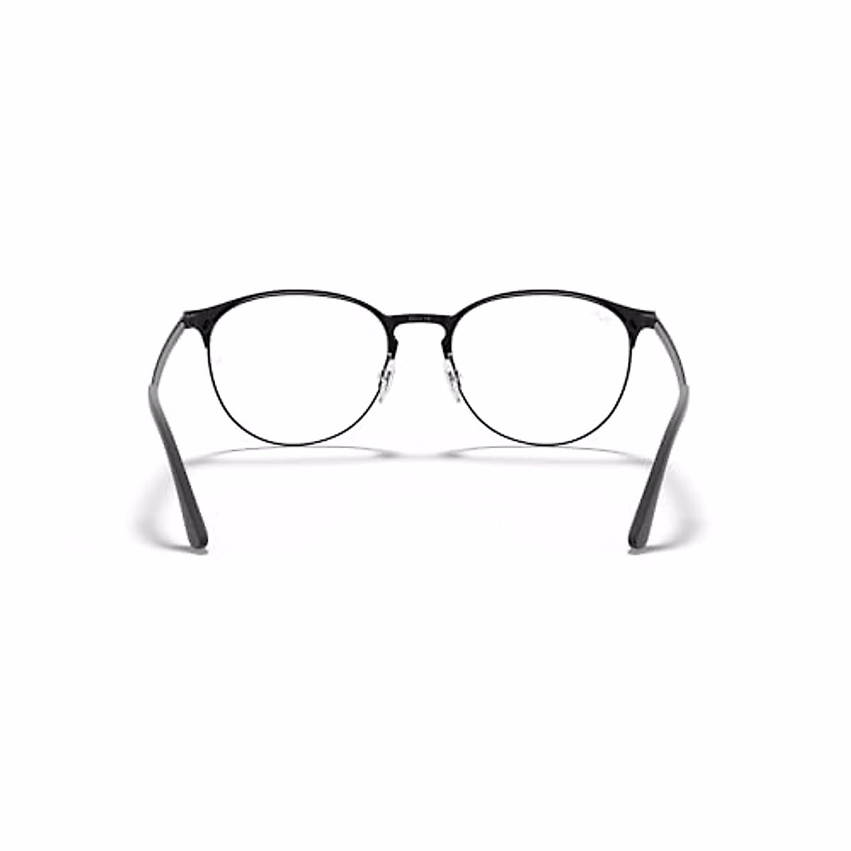 Ray-Ban RX6375 Round Prescription Eyeglass Frames, Black On Matte Black/Demo Lens, 53 mm