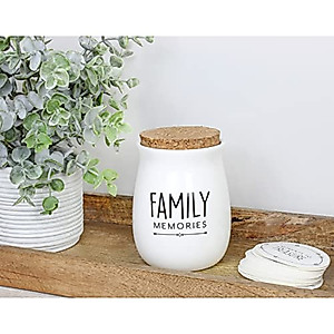 Darware Family Memories Ceramic Jar, Keepsake Gift with 50 Write-On Tickets