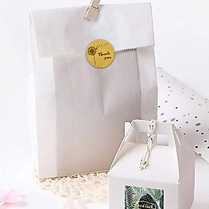 YU-NIYUT 1 Roll Simple Design Thank You Letters Dandelion Print Label Stickers Craft Per Roll Stationery Adhesive Sealing Decor, Exquisite and Easy to Use