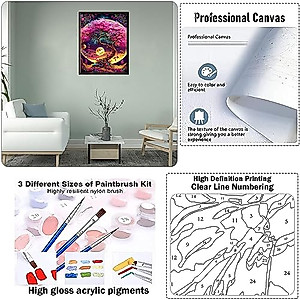 Aestalrcus Paint by Number for Adults, Tree Painting by Numbers for Adults, Acrylic Adults Paint by Numbers Kits on Canvas for Home Wall Decoration and Gifts 16x20inch