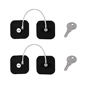 VOCOMO Refrigerator Lock, 2.8’’x2.8’’ Fridge Lock with Keys, Freezer Lock and Child Safety Cabinet Lock with Strong Adhesive (2 Pack)