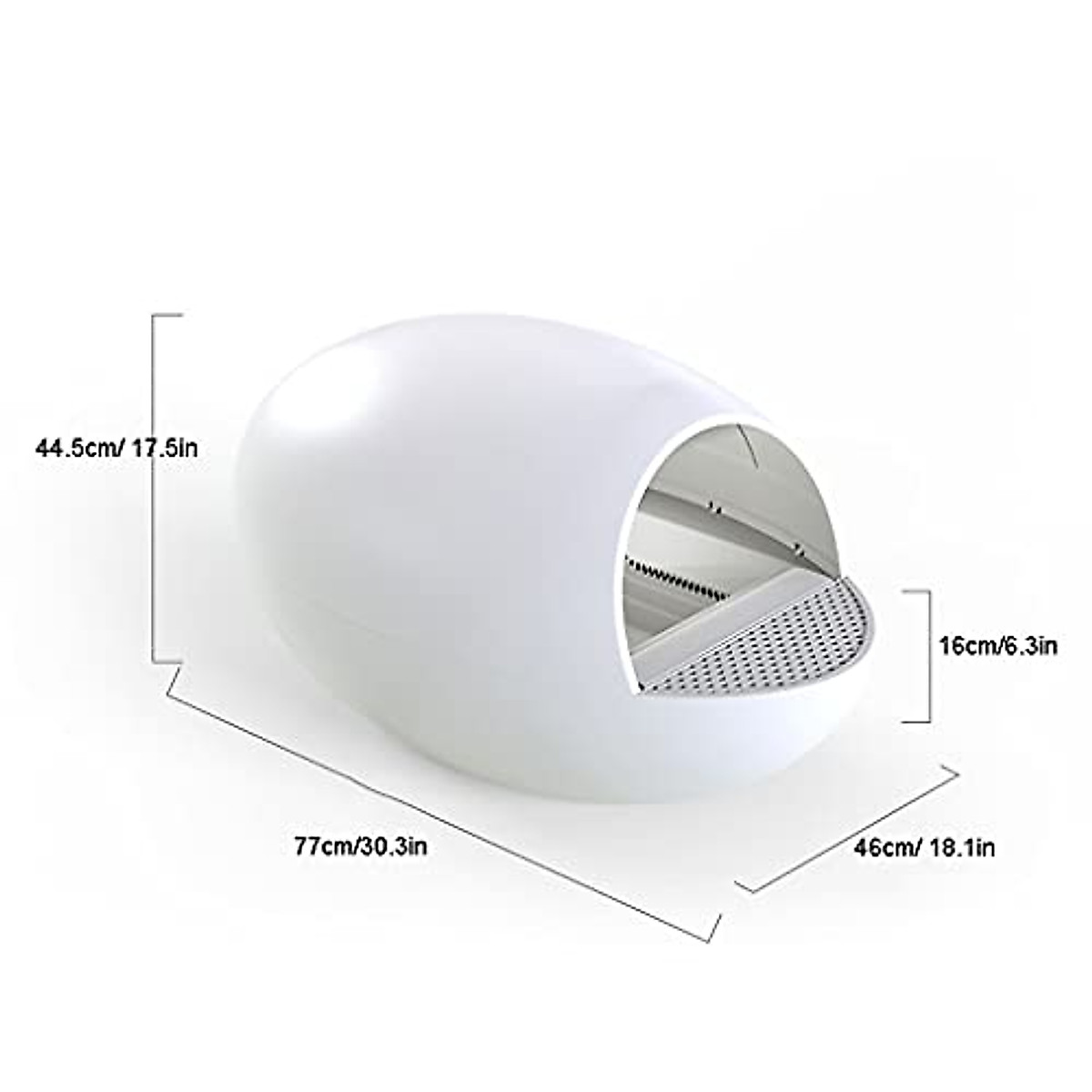 HONGFEISHANGMAO Cat Box Egg Shape Automatic Cat Litter Box Large Splash-Proof Cat Litter Box Semi-Enclosed Deodorant Cat Toilet Pet Supplies Cat Furniture