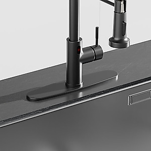 GIMILI 10 Inch Hole Cover Deck Plate Escutcheon for Kitchen Sink Faucet Single Hole Matte Black