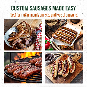 LEM Products Mighty Bite Vertical Stainless Steel 5 Pound Capacity Sausage Stuffer with Plastic Stuffing Tubes,Silver